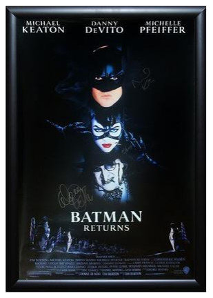 Batman Returns Signed Movie Poster, Custom Frame - Contemporary ...