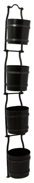 Iron Hanging Wall Buckets - Industrial - Indoor Pots And Planters - by ...