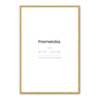 Hammered Gold 1" Vintage Gallery/Picture Frame with Bright White Mat ...