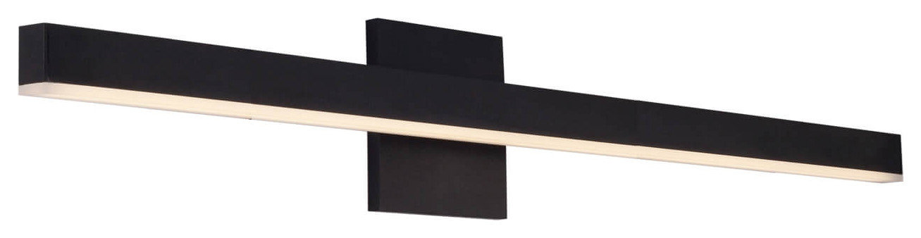 Vega 37" LED Bath Vanity Light, Black With White Acrylic Diffuser ...