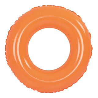 35" Classic Round Orange Inflatable Swimming Pool Inner Tube Ring Float ...
