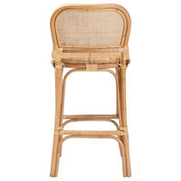 Baxton Studio Adrena Modern Bohemian Natural Brown Rattan Bar Stool ...