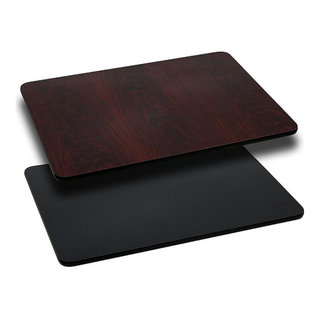 30'' x 42'' Rectangular Table Top with Black or Mahogany Reversible ...