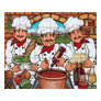 Tile Mural Kitchen Backsplash - Three Happy Chefs -JK - by Janet ...