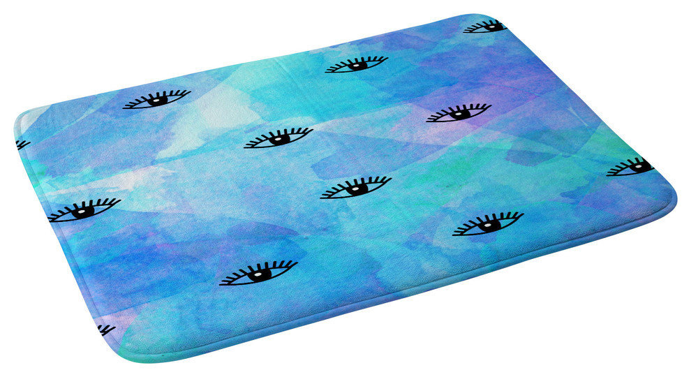 Hello Sayang Eye Blush Blue Memory Foam Bath Mat, 34"x21 ...