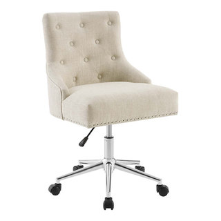 Regent Tufted Button Swivel Upholstered Fabric Office Chair ...