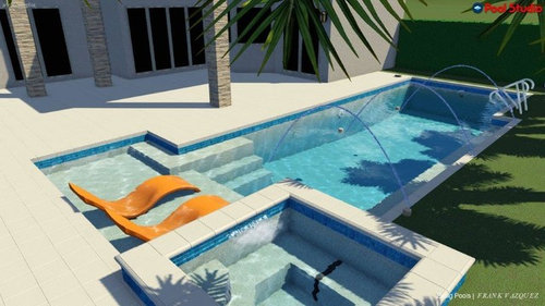 Pool design: Would you have a raised spa or flush spa?
