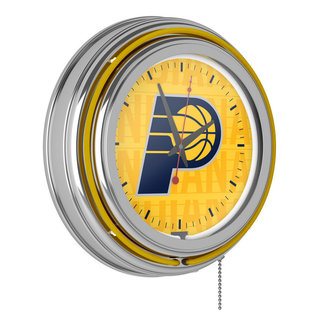 NBA Chrome Double Rung Neon Clock, City, Indiana Pacers - Contemporary ...