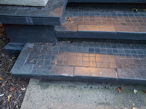 Deteriorating Exterior Tile Stoop: Repair, Replace, or Scrape Clean?