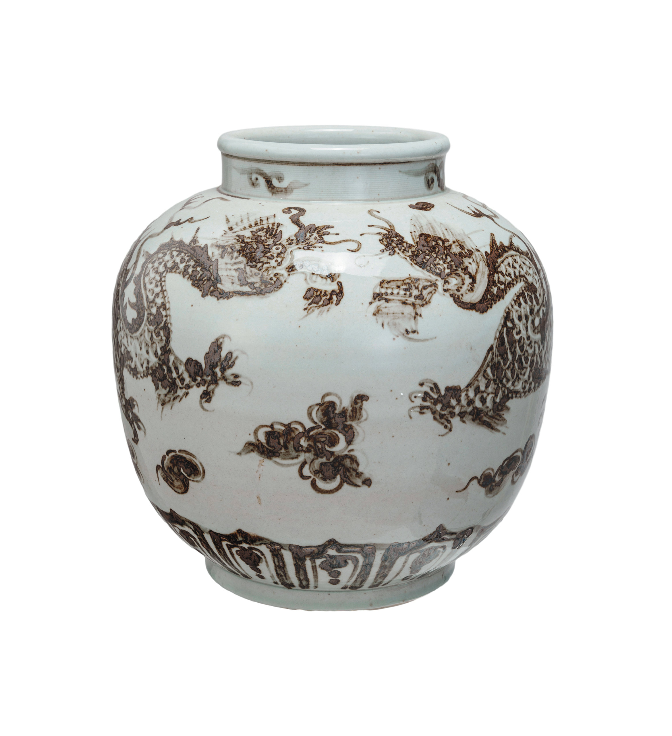 Imperial Dragon Hand-Painted Porcelain Vase, Brown - Asian - Vases - by ...