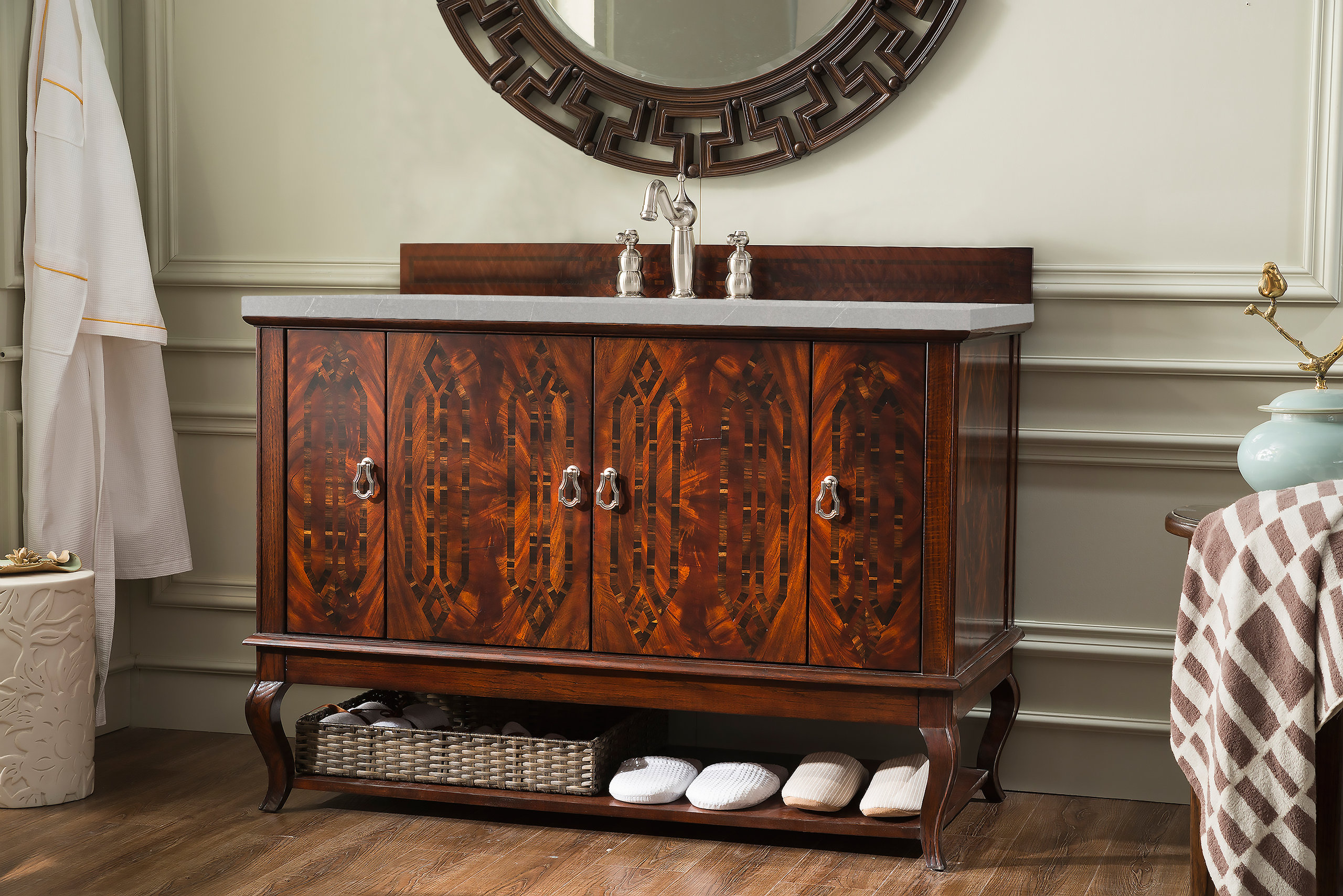 Palm Beach 48 Vanity, Dark Amber, Eternal Serena Quartz Top ...
