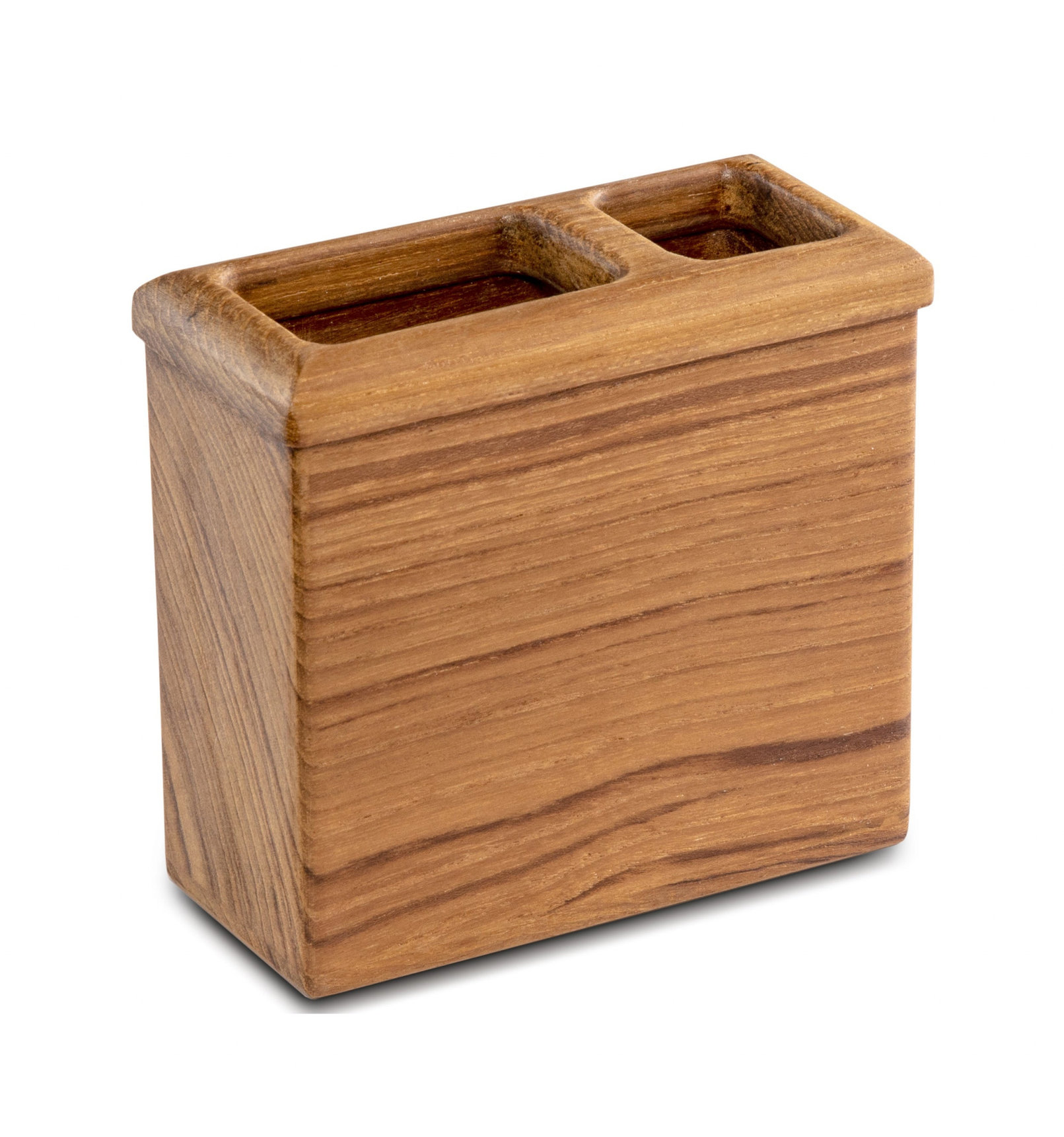 Traditional Solid Teak Rectangular Toothbrush Holder - Transitional ...