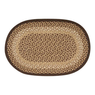 Chocolate/Natural Oval Braided Rug, 27"x45" - Farmhouse - Area Rugs ...