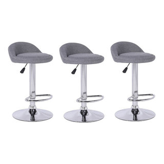 Milan Adjustable Stool, Set of 3 - Transitional - Bar Stools And ...