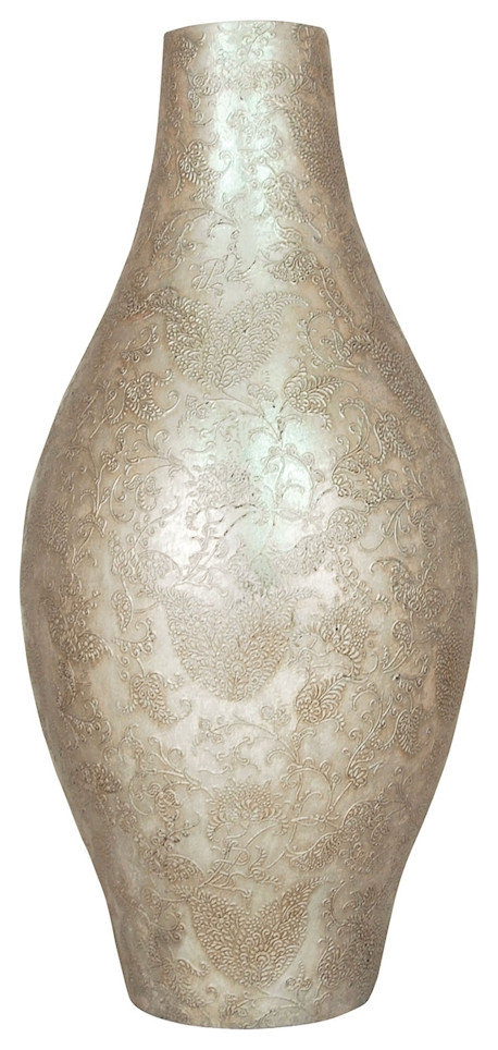 Pomeroy Virginia Vase Small, Embellished Silver - Traditional - Vases ...