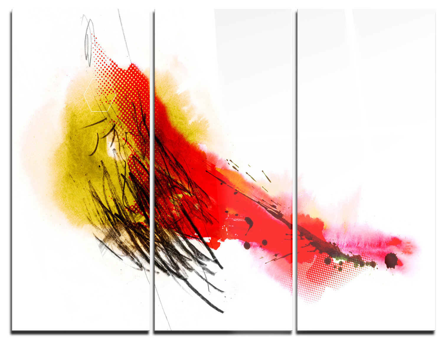 "Multicolor Stain" Metal Wall Art, 3 Panels, 36"x28", 36"x28" 3 Panel ...