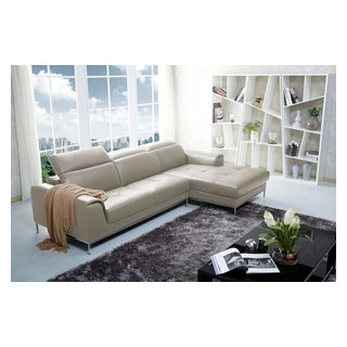 1727 Beige Leather Sectional Sofa - Modern - New York - by Designer ...