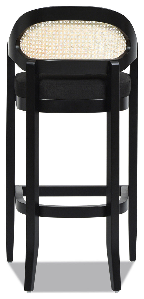 Americana Mid-Century Modern Rattan Cane Back Stool, 30.5" Bar Height ...