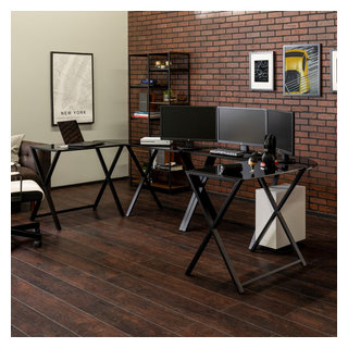X Frame Command Center Gaming Desk Station - Black - Contemporary ...