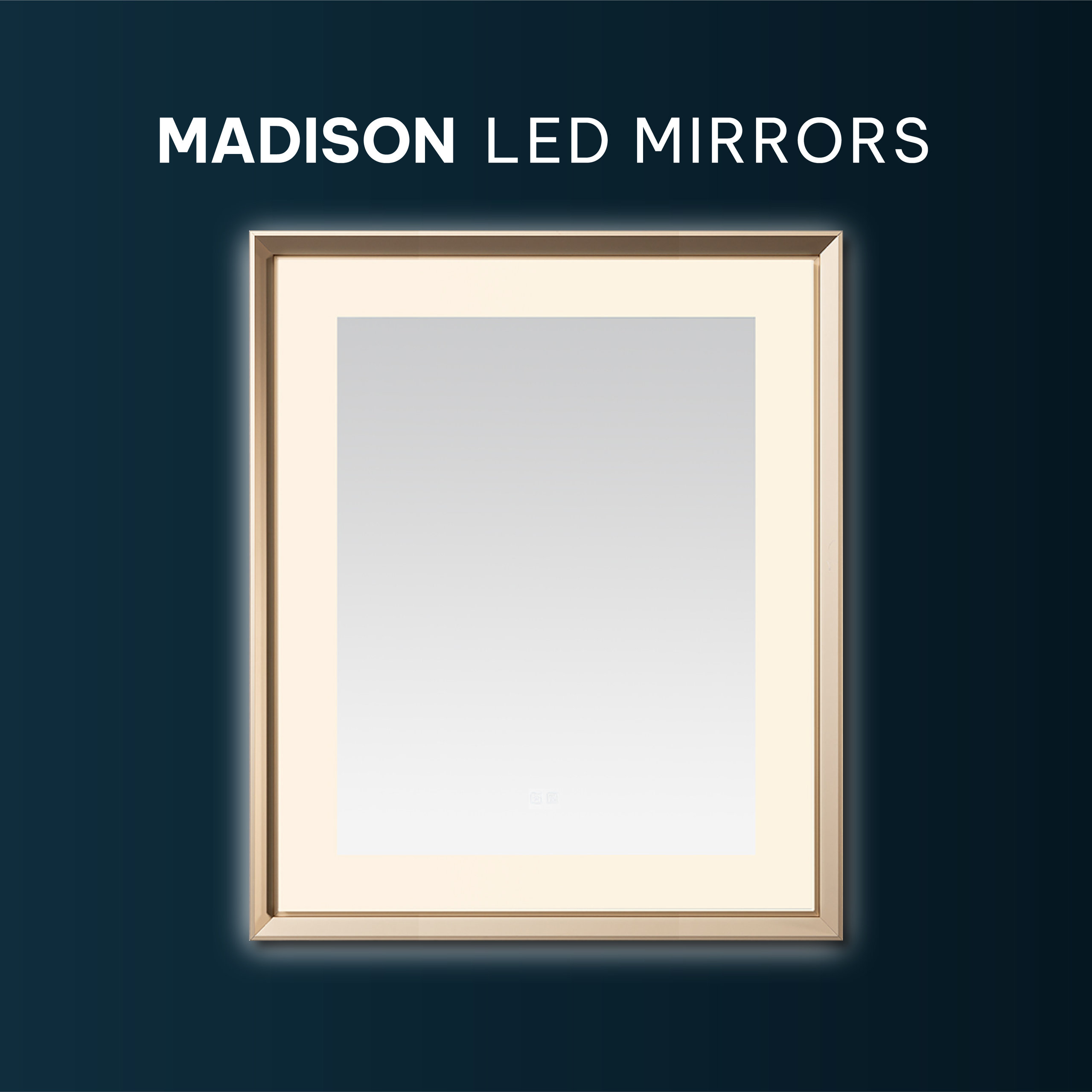 Madison LED Lighted Chamfer Frame Mirror, Defogger, Matte Black, 60"x36 ...