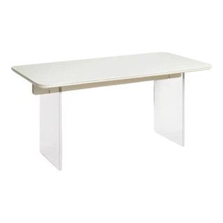 Oak Solid Wood Suspended Dining Table, 55.1x31.5x29.5 in - Contemporary ...