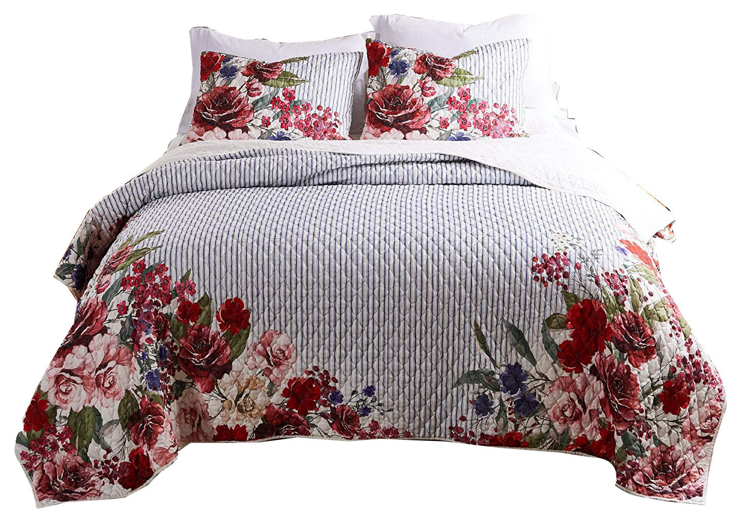 Greenland Home Fashions Lexi Quilt and Pillow Sham Set 2-Piece Twin ...