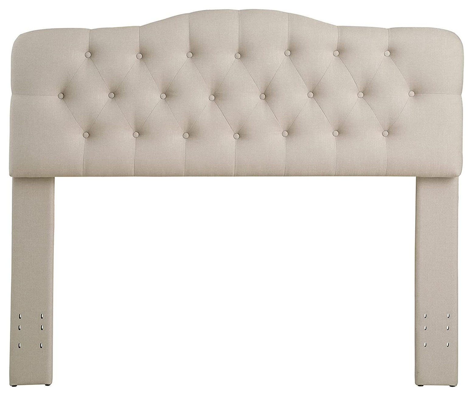 Curved Linen King Headboard With Button Tufting & Arched Design ...