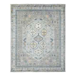 Light Gray, Anatolian Village Inspired Hand Knotted Oriental Rug, 8'0 ...