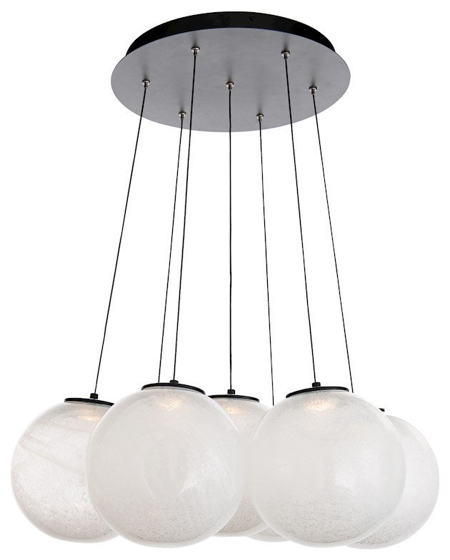 Modern Forms Cosmic Crystal LED 7-Light Multi Pendant/3000K, Black ...