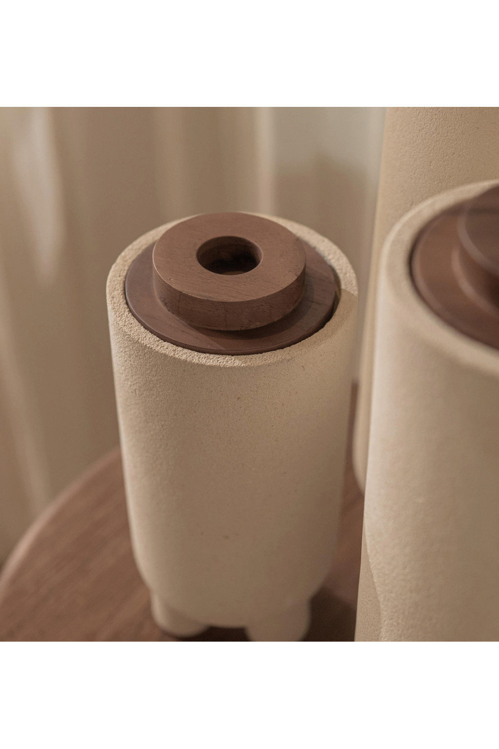 Sandstone Cylindrical Lidded Vase, dBodhi Elin, Small - Transitional ...