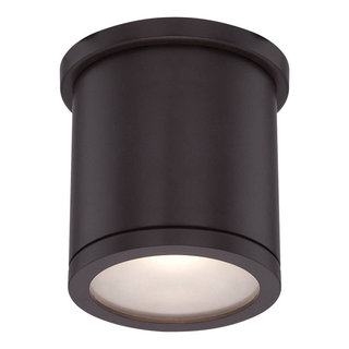 WAC Lighting 120V Tube 5" Indoor/Outdoor LED Flush Mount in Bronze, 4. ...