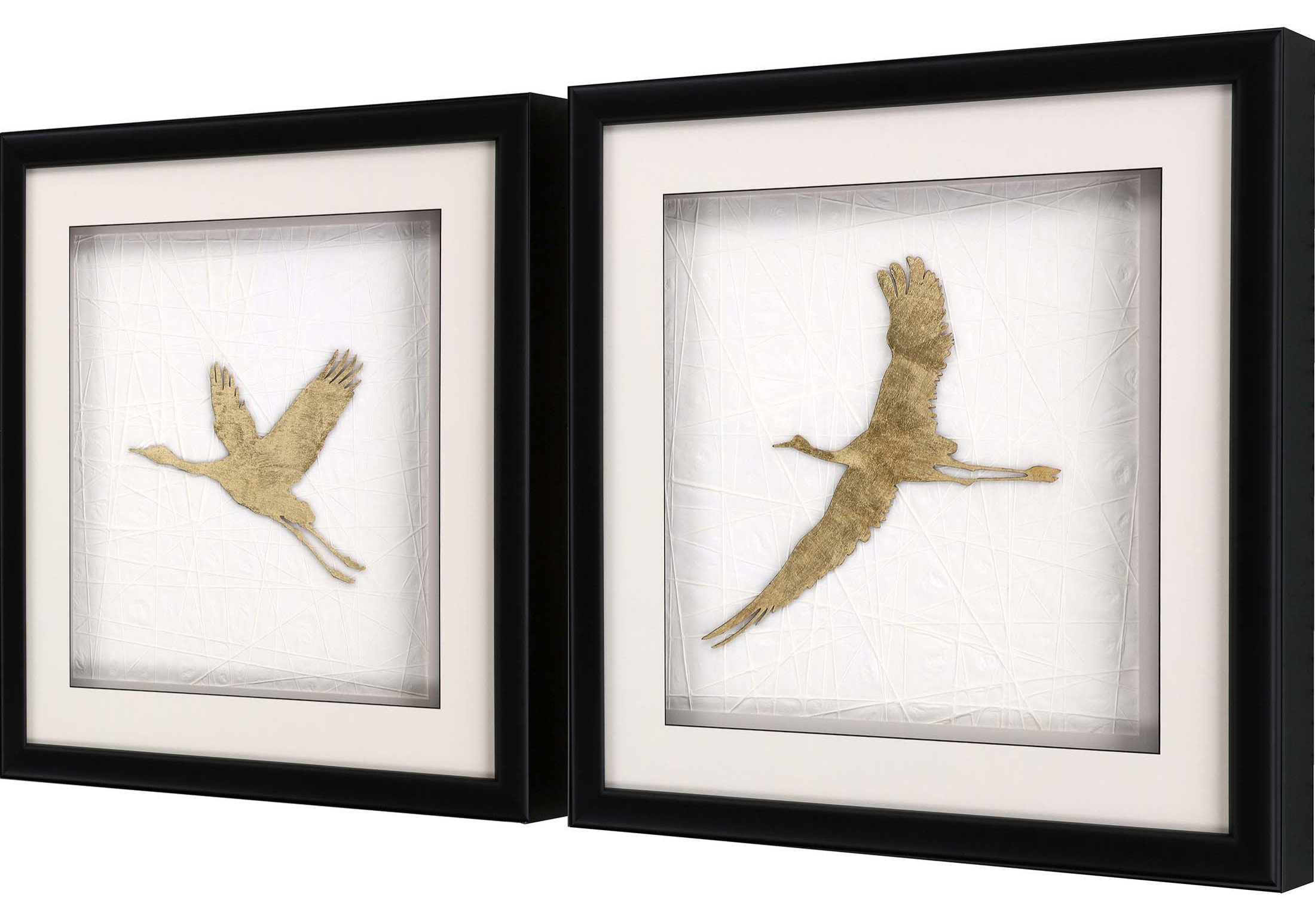 Flight of Gold II, 2-Piece Set Framed Art - Beach Style - Mixed Media ...