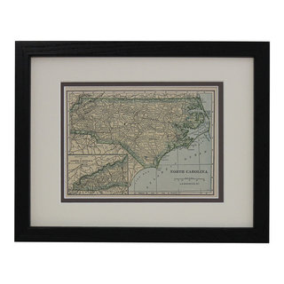 Original North Carolina State Map, Framed Vintage N.C. Map - Authentic ...