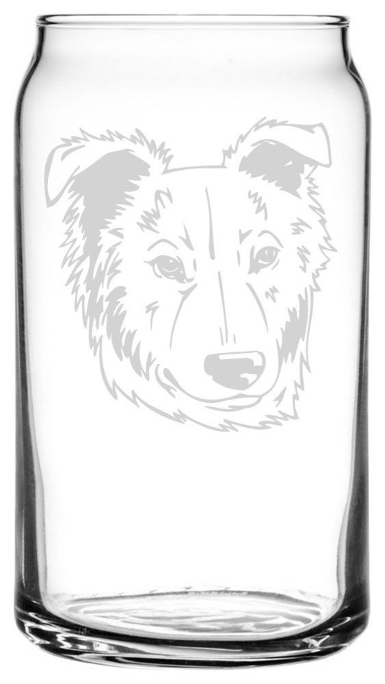 Basque Shepherd Dog Themed Etched All Purpose 16oz. Libbey Can Glass ...