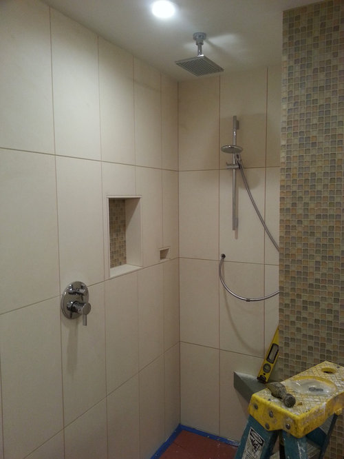 remodeled bathroom with level entry shower