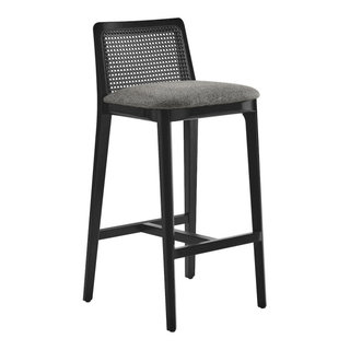Monarch Wood and Rattan Bar Stool - Contemporary - Bar Stools And ...