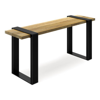 Nessa Solid Mango Wood Bench - Industrial - Accent And Storage Benches ...