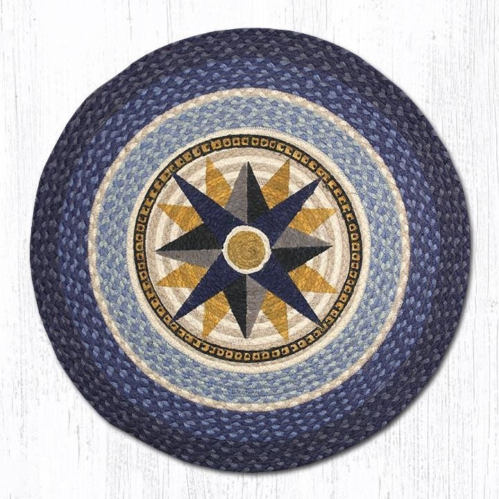 Compass Round Patch Rug - Beach Style - Area Rugs - by Uber Bazaar | Houzz