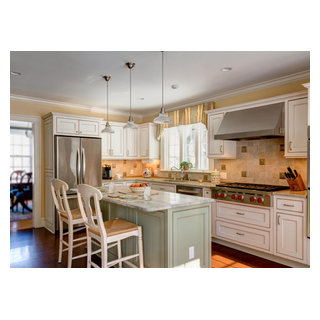 Glazed cabinets with a country vibe - Traditional - Kitchen - Boston ...