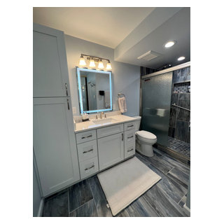 Master Bathroom Remodeling in Alexandria with Walk-in shower and white ...