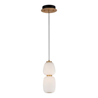 Soji 2-Light LED Pendant, Black / Gold - Asian - Pendant Lighting - by ...