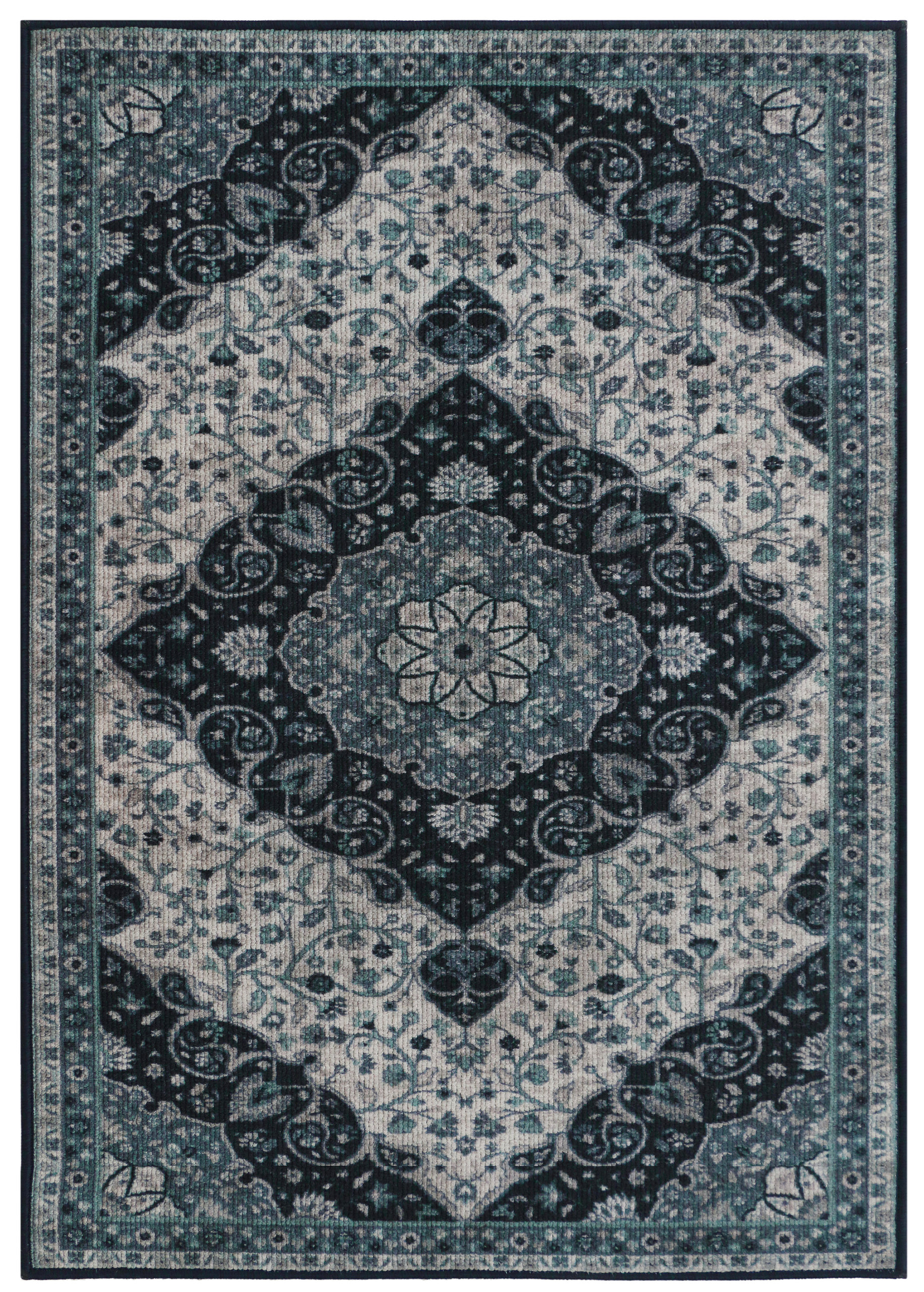 RugSmith Cobalt Tabiz Transitional Floral Area Rug, 3'x5', 7'6"x9'6 ...