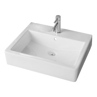 Icera Box 24" Vessel Sink, White - Contemporary - Bathroom Sinks - by ...