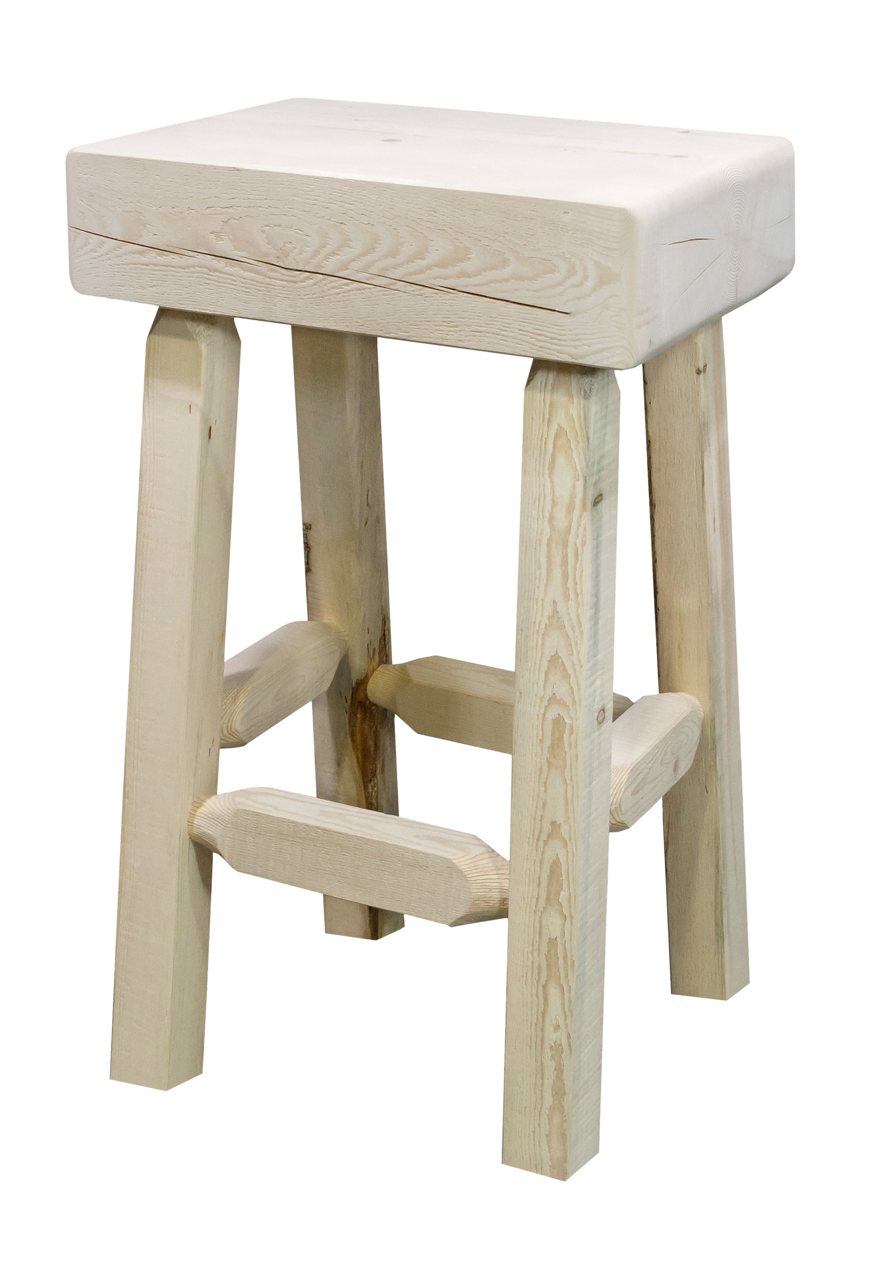 Homestead Counter Height Half Log Bar Stool, Ready to Finish - Rustic ...