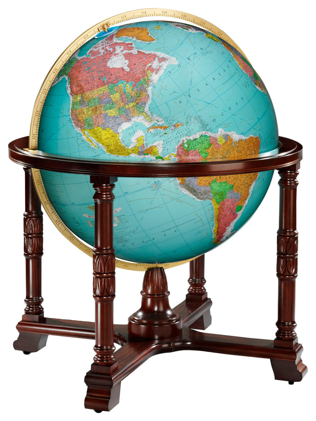 Diplomat Blue Illuminated Floor Globe, 32" Diameter - Traditional ...