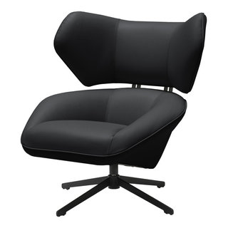 Kyle 100% Top Grain Leather Swivel Chair - Contemporary - Armchairs And ...