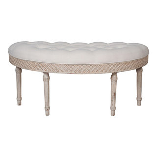 ELK HOME 654005 Curved Upholstered Bench - French Country - Upholstered ...