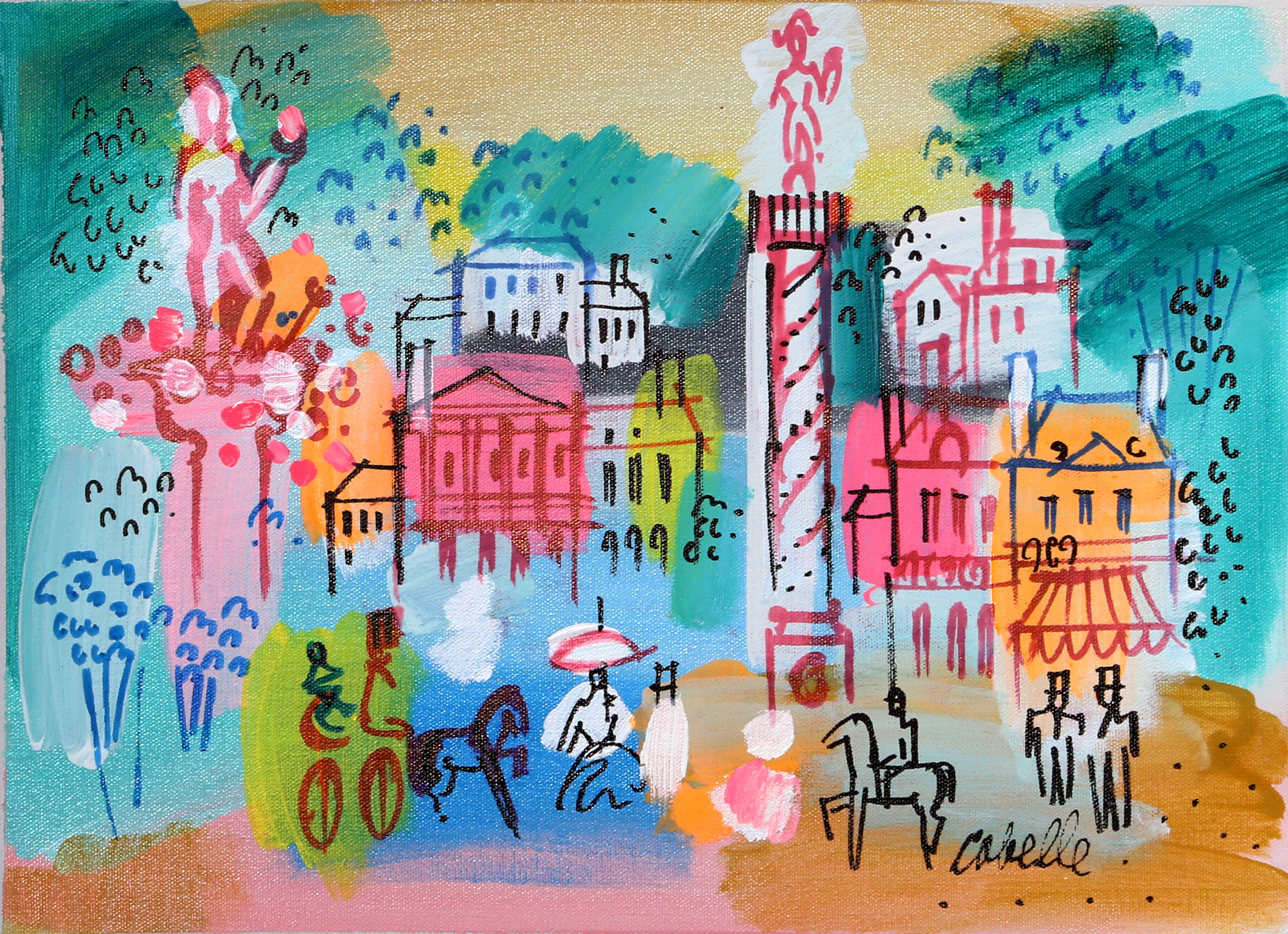 Paris Cityscape 1, Charles Cobelle, 12x16 - Contemporary - Paintings ...