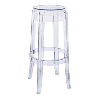 Averill Plastic Barstool with Clear Acrylic Seat and Legs ...