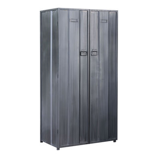 Bowery Hill Modern & Industrial Metal Locker in Silver Finish - Hall ...